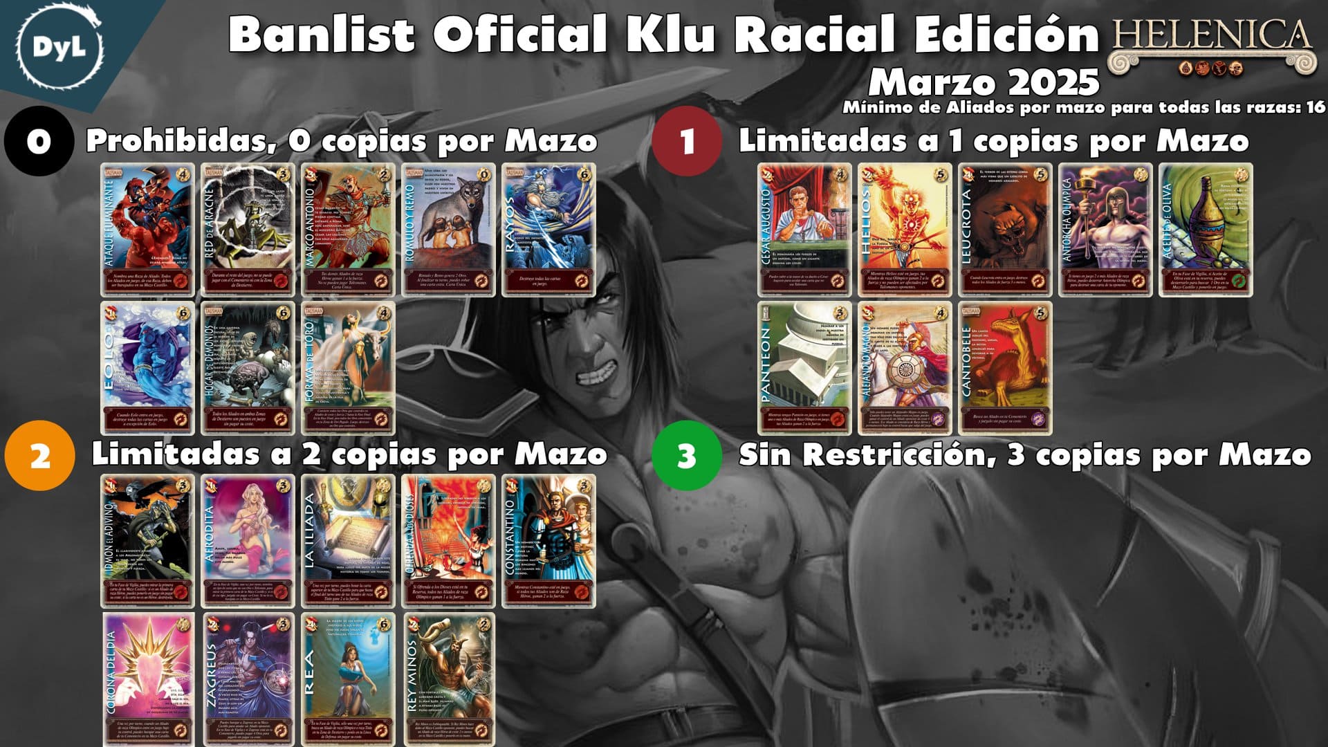 Banlist Oficial Racial Edición con imágenes - Marzo 2025 – Datos y Leyendas